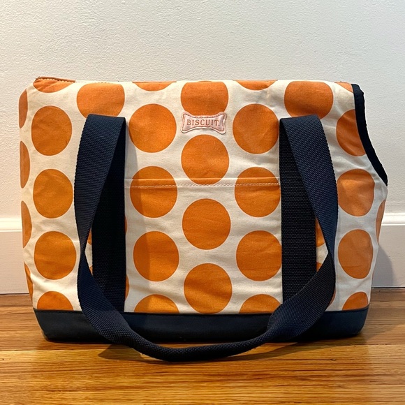 biscuit | Dog | Orange Polka Dot Canvas Pet Carrier Tote | Poshmark